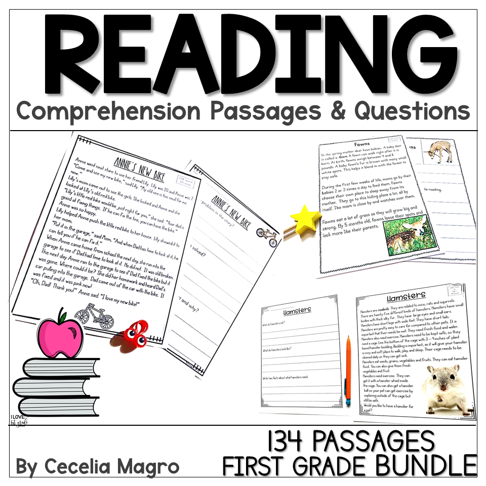 First Grade Leveled Reading Passages and Questions - I Love 1st Grade