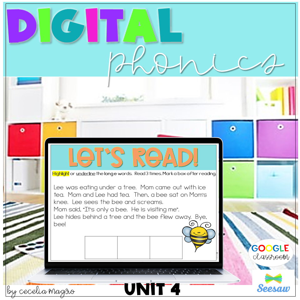 Digital Phonics For First Grade Unit 4 Long Vowels SEESAW AND GOOGLE Digital Phonics For First Grade Unit 4 Long Vowels SEESAW AND GOOGLE