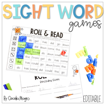 Sight Word Games EDITABLE Sight Word Fluency - I Love 1st Grade