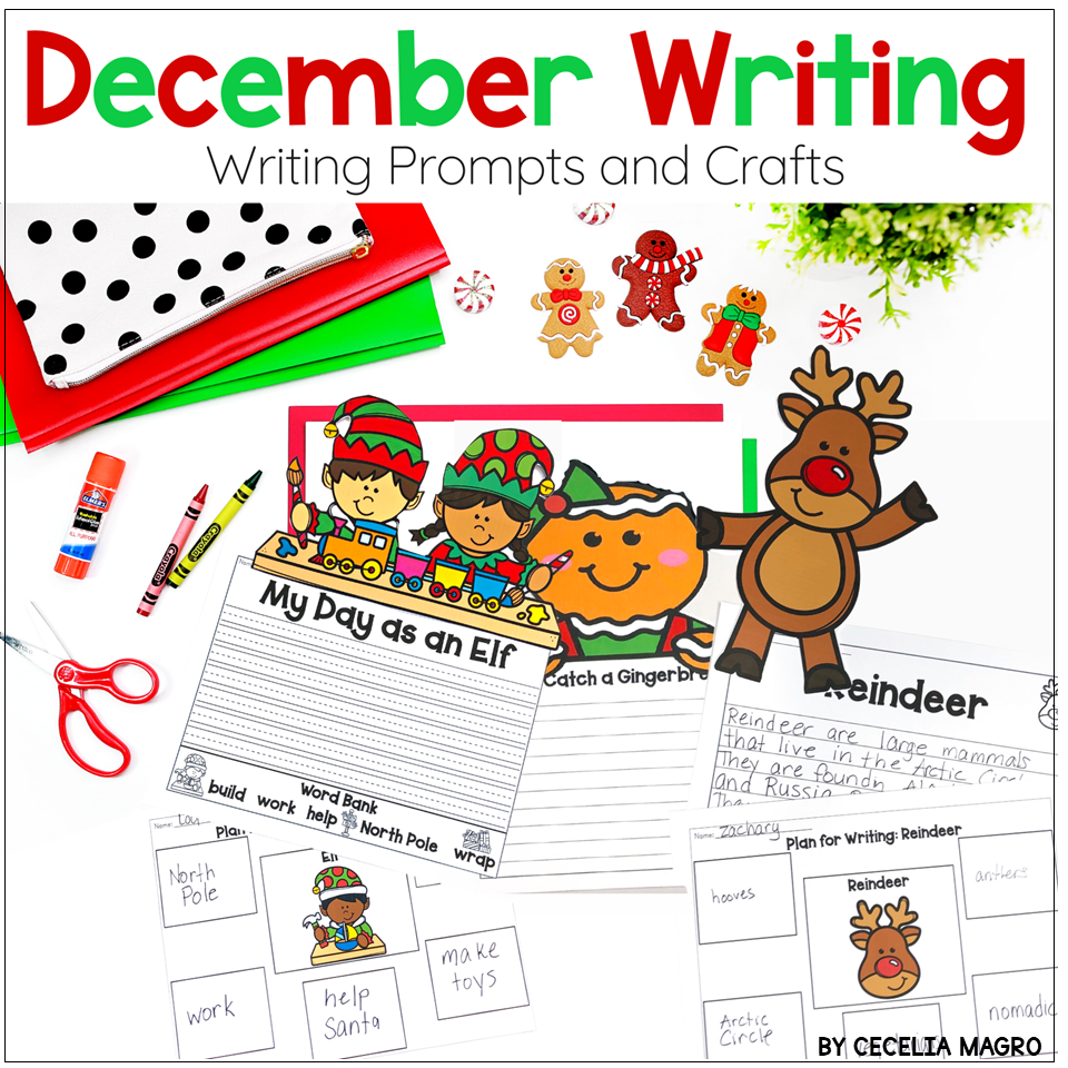 December Writing Prompts and Crafts Digital and Printable - I Love 1st ...