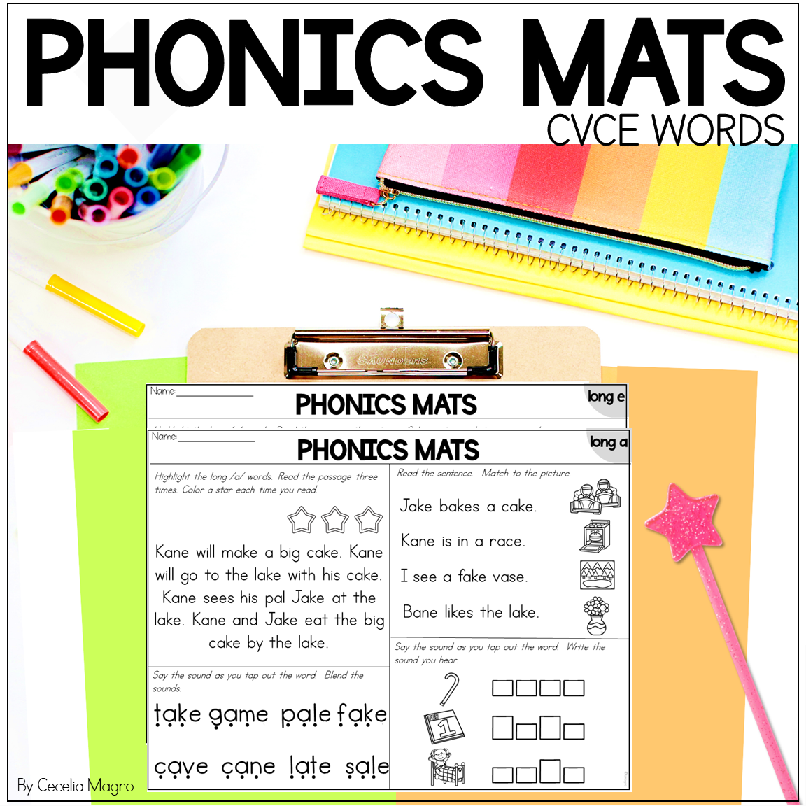 Phonics Mats CVCE Silent E Decodable Phonics Activity Mats for ...