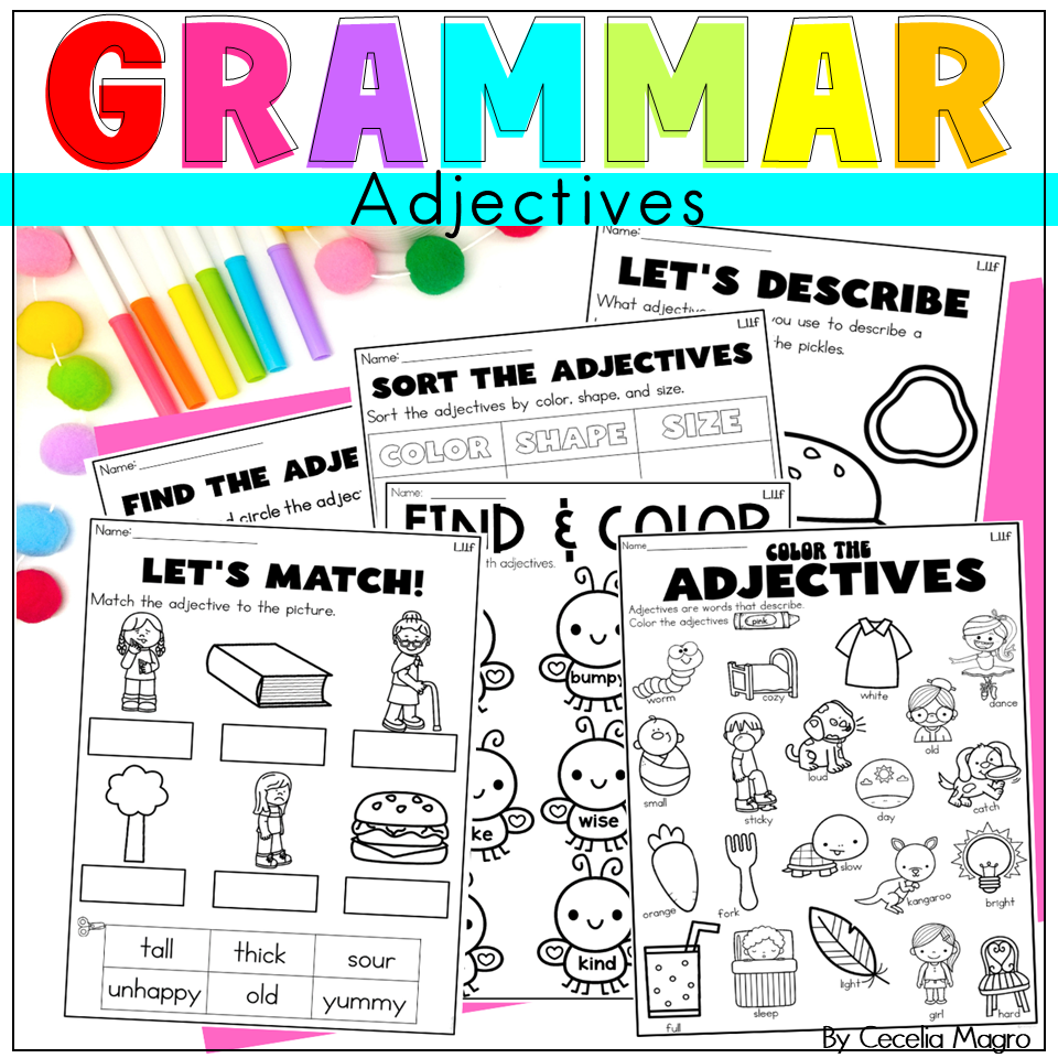 Grammar Worksheets Practice Adjectives - I Love 1st Grade