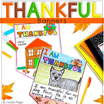 Thankful Banners Thanksgiving Writing Craft Gratitude Bulletin Board ...
