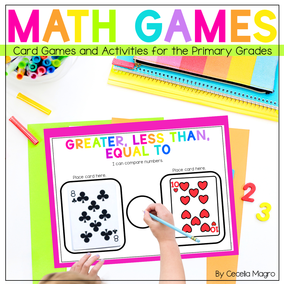 Math Card Games No Prep Math Centers - I Love 1st Grade