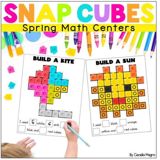 Snap Cube Puzzles Spring Math Centers - I Love 1st Grade