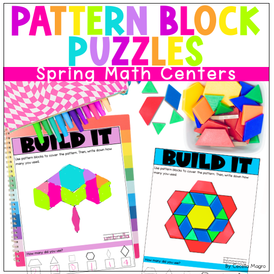 Spring Pattern Block Mats Math Centers - I Love 1st Grade
